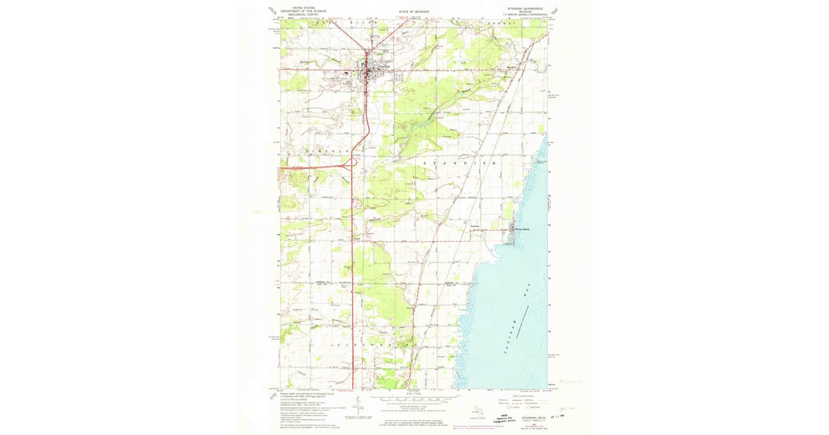 1967 Map of Standish, MI — High-Res, 1974 Print #2 | Pastmaps