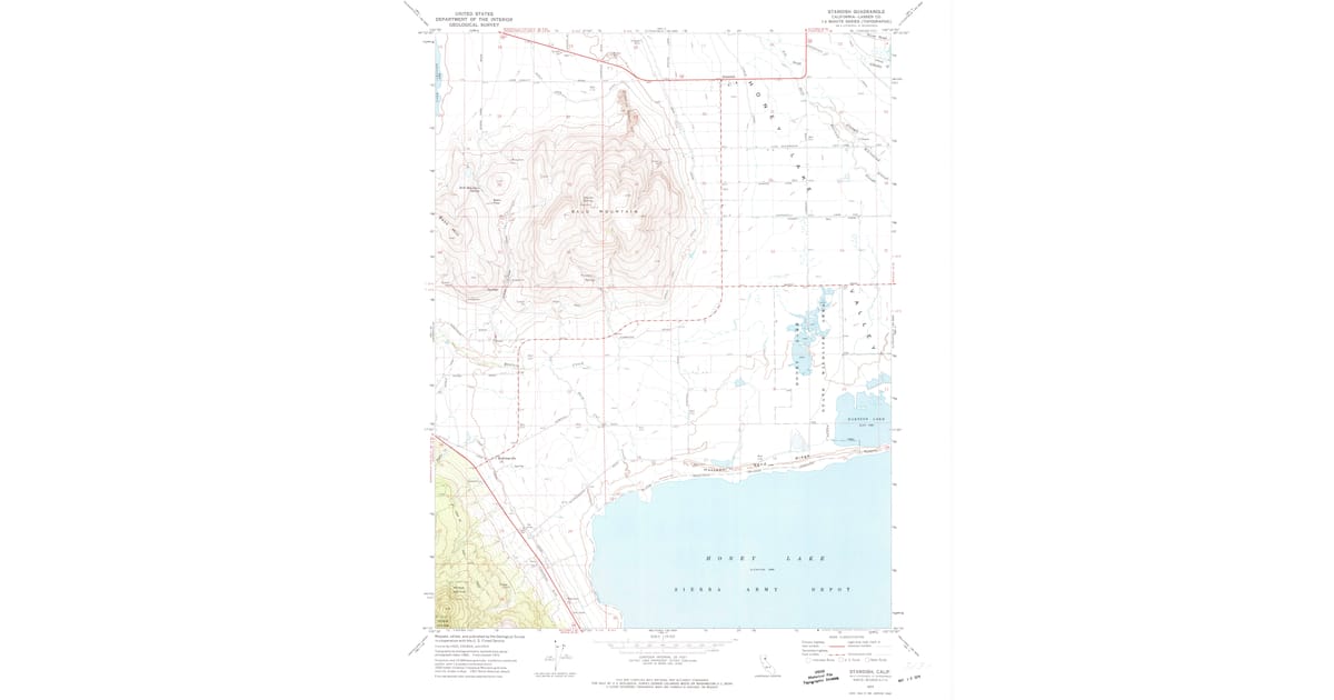 1972 Map of Standish, Lassen County, CA — High-Res | Pastmaps