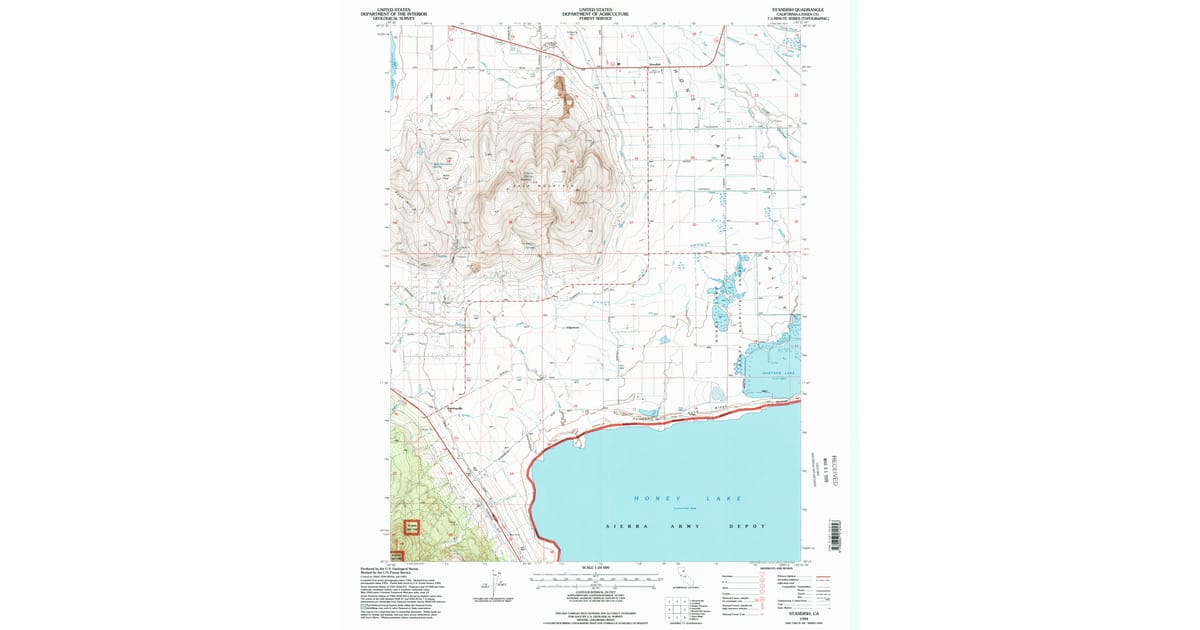 1994 Map of Standish, Lassen County, CA — High-Res | Pastmaps