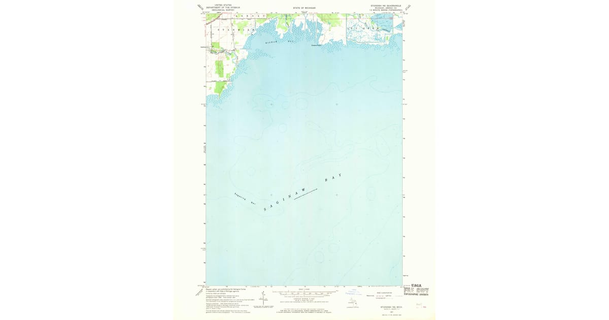 1967 Map of Standish NE, Arenac County, MI — High-Res | Pastmaps