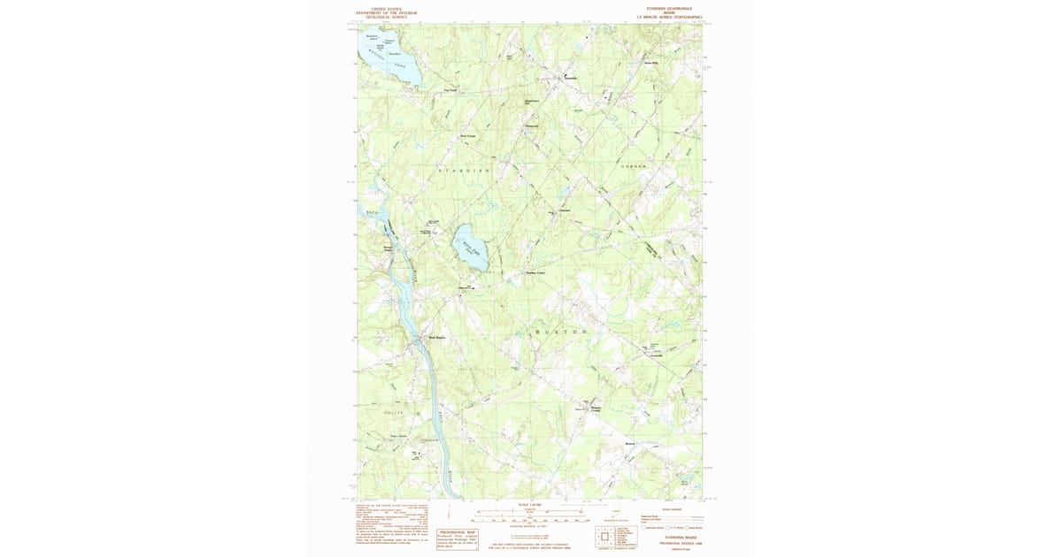 1983 Map of Standish, York County, ME — High-Res | Pastmaps
