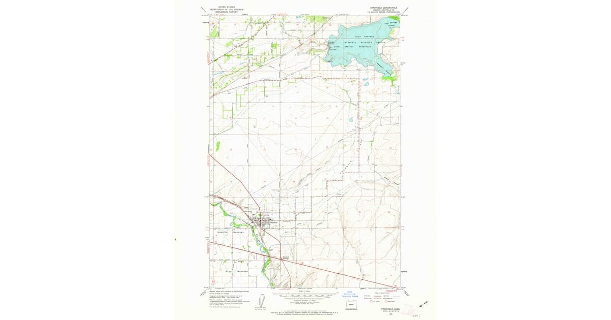 1962 Map of Stanfield, OR — High-Res | Pastmaps