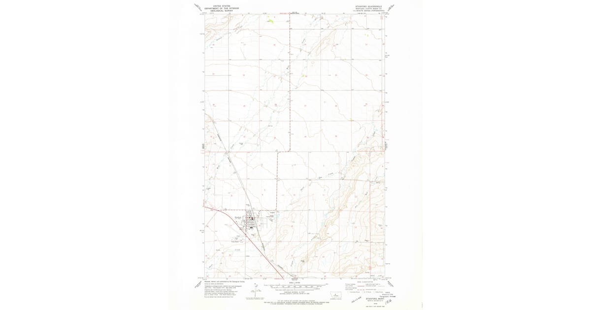 1978 Map of Stanford, MT — High-Res | Pastmaps