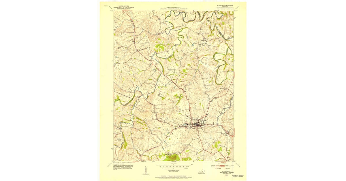 1952 Map of Stanford, KY — High-Res | Pastmaps