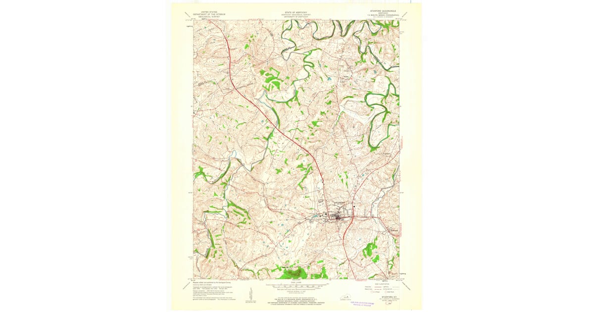 1961 Map of Stanford, KY — High-Res | Pastmaps
