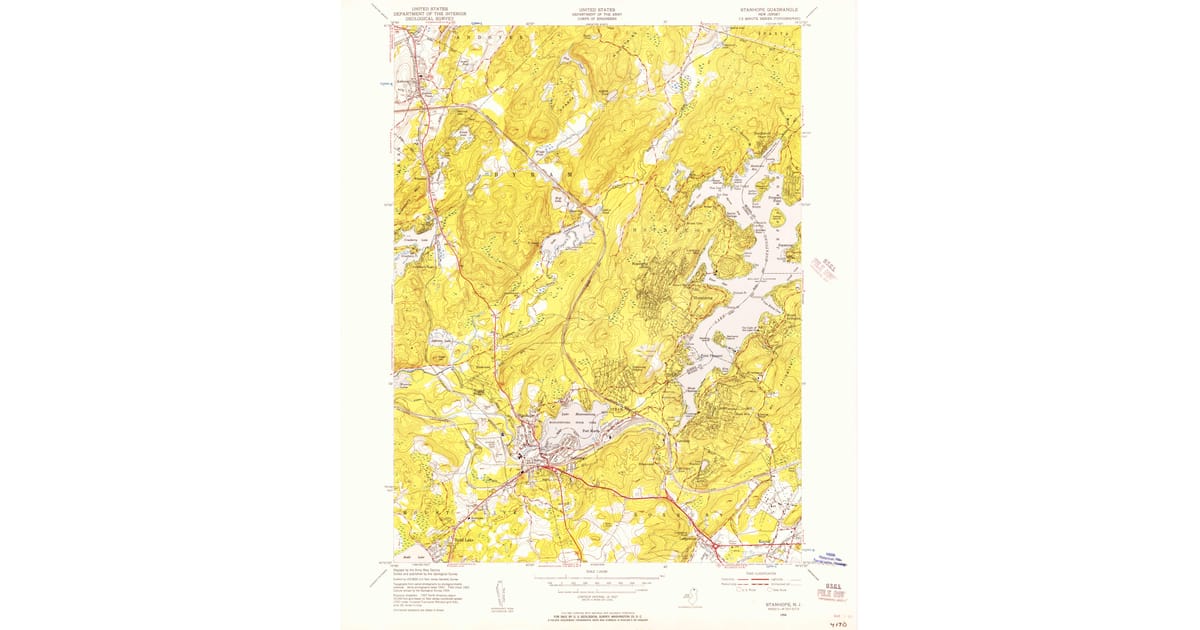 1954 Map of Stanhope, NJ — High-Res | Pastmaps