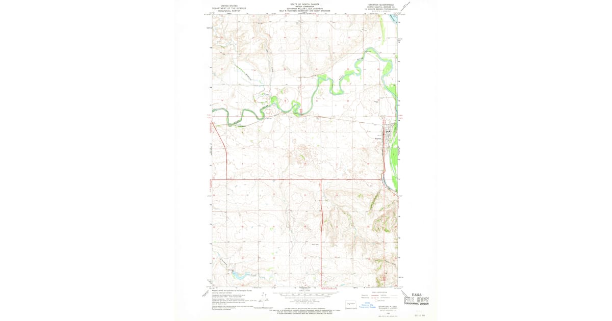 1968 Map of Stanton, ND — High-Res | Pastmaps
