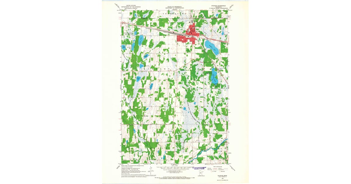 1966 Map of Staples, MN — High-Res | Pastmaps