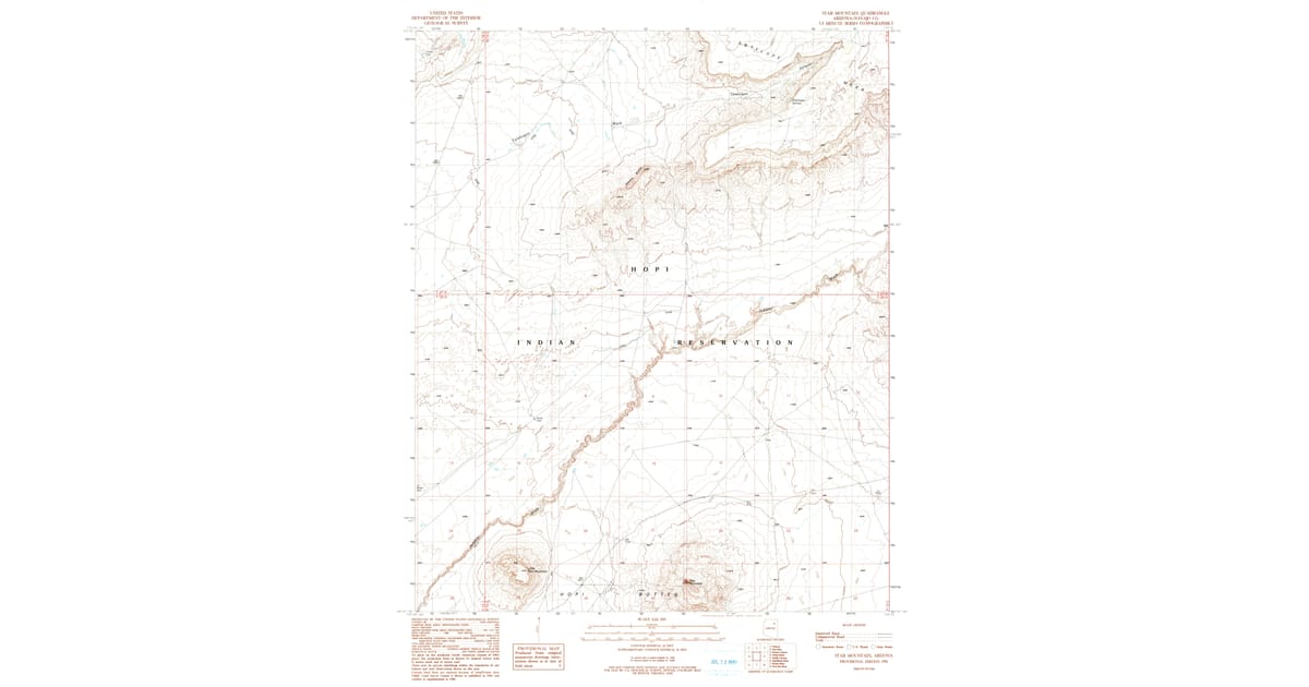 1991 Map of Star Mountain, Navajo County, AZ — High-Res | Pastmaps
