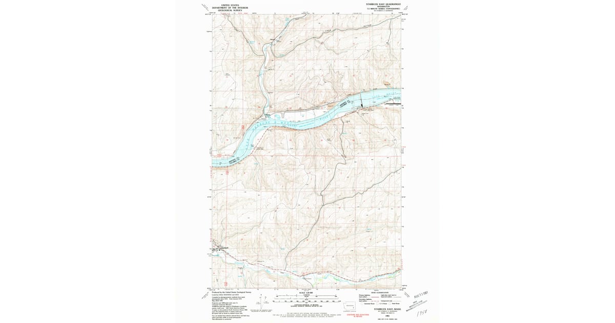 1981 Map of Starbuck East, Columbia County, WA — High-Res | Pastmaps