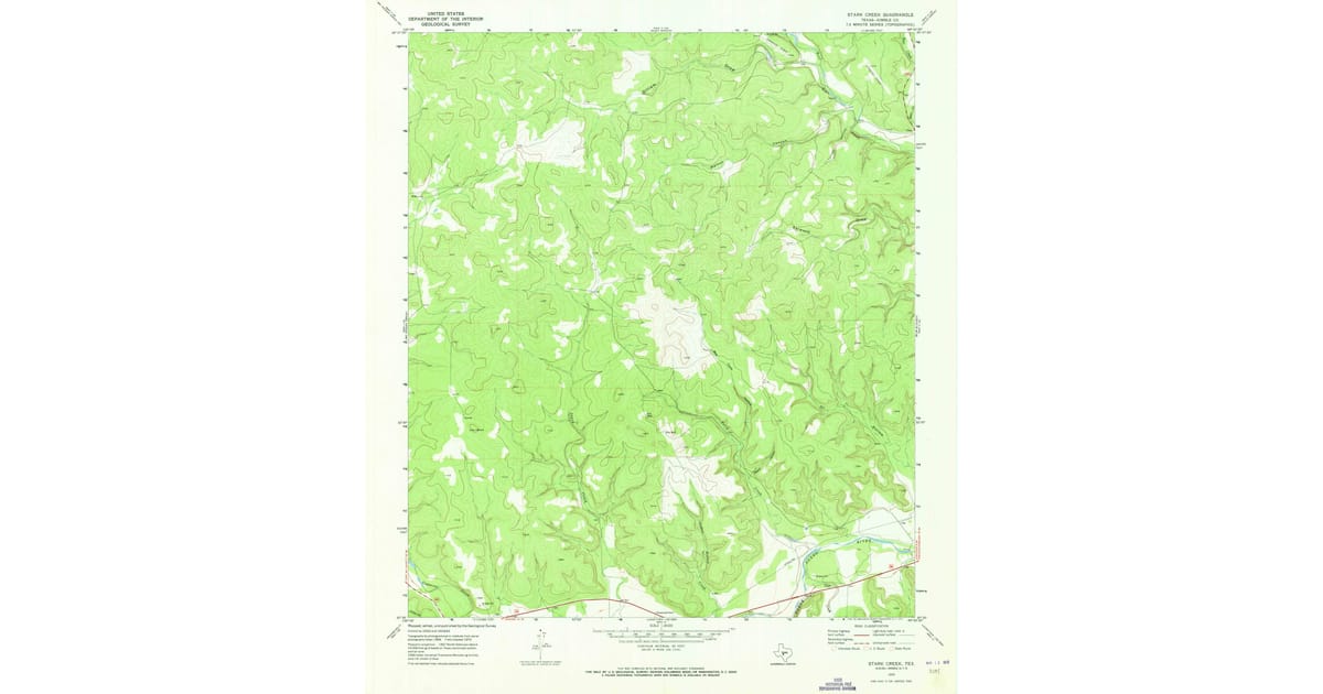 1970 Map of Stark Creek, Kimble County, TX — High-Res | Pastmaps