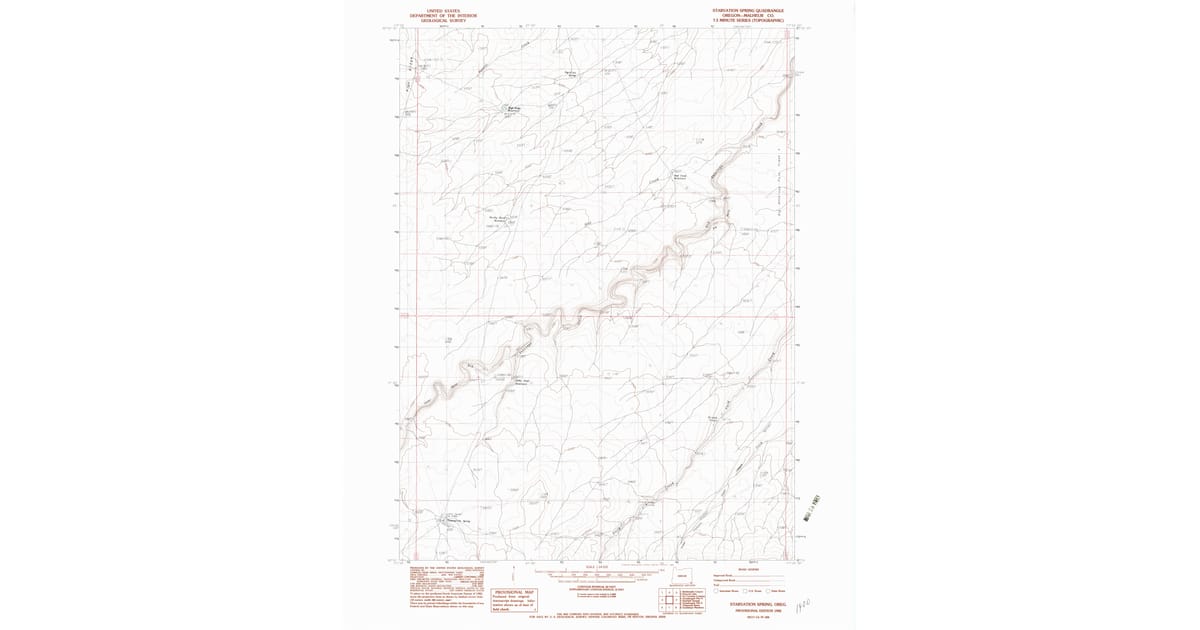 1982 Map of Starvation Spring, Malheur County, OR — High-Res | Pastmaps