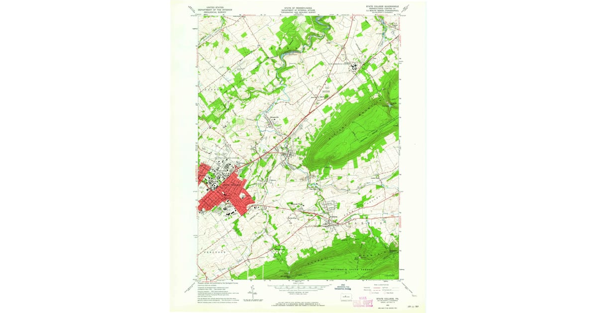 1962 Map of State College, PA — High-Res | Pastmaps
