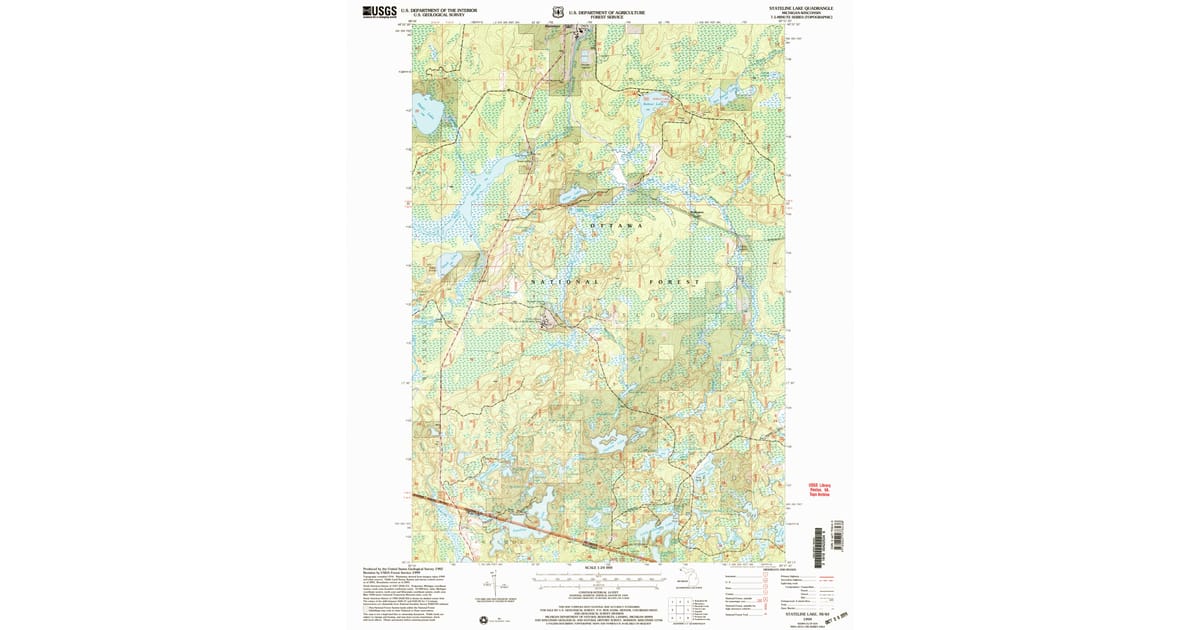 1999 Map of Stateline Lake, Gogebic County, MI — High-Res | Pastmaps