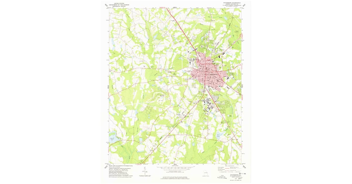 1978 Map of Statesboro, GA — High-Res | Pastmaps