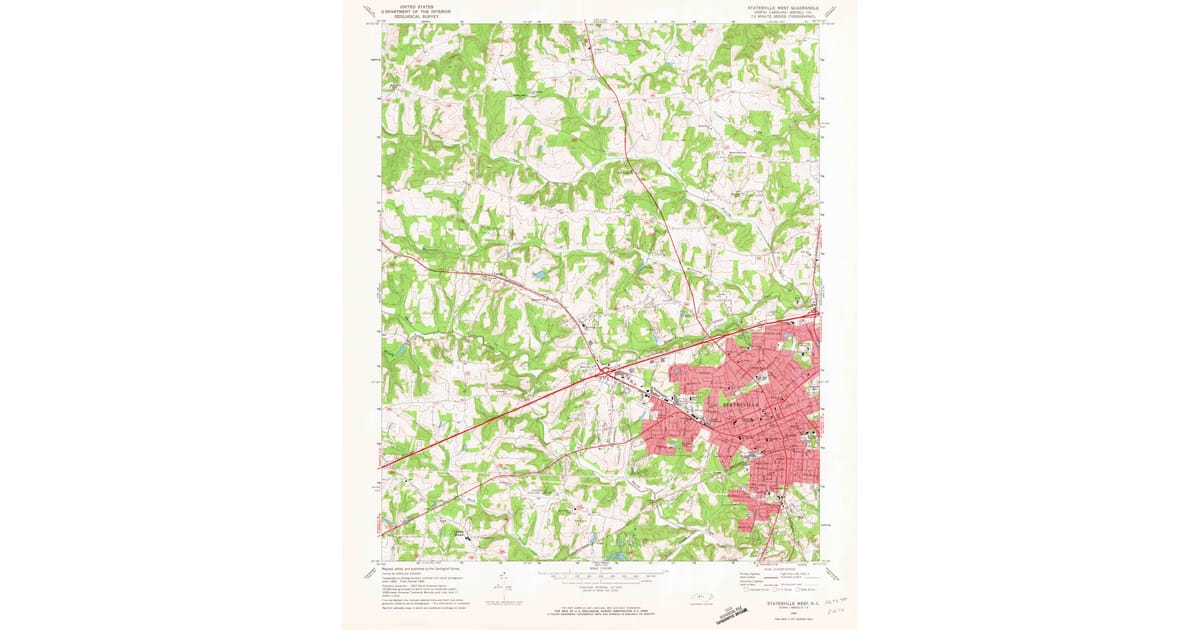 1969 Map of Statesville West, Iredell County, NC — High-Res | Pastmaps