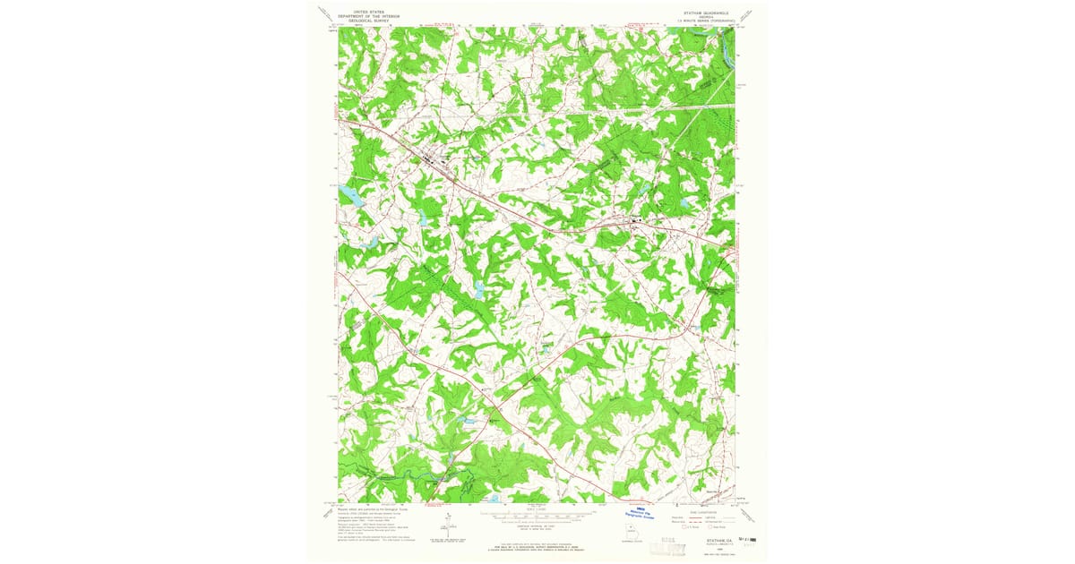 1964 Map of Statham, GA — High-Res | Pastmaps
