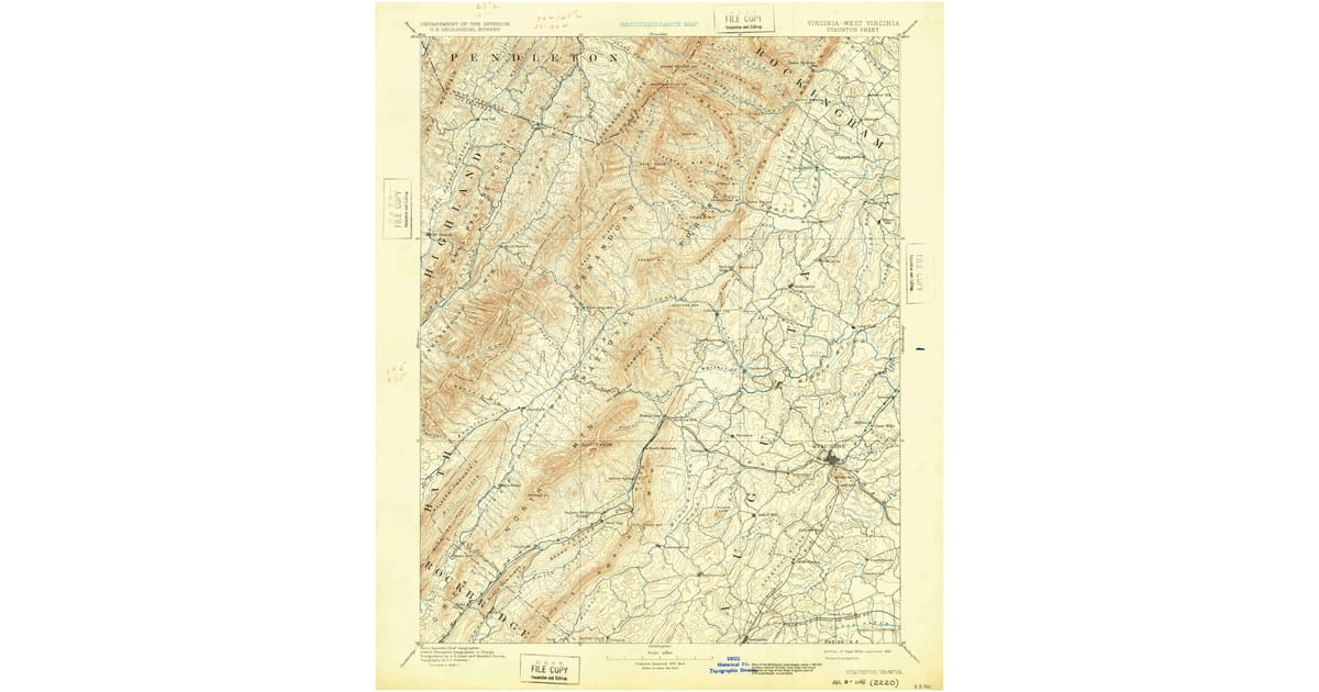 1894 Map of Staunton, Augusta County, VA — High-Res, 1932 Print | Pastmaps