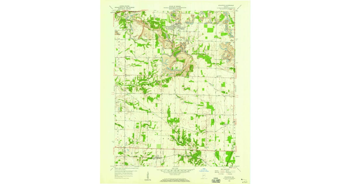 1958 Map of Staunton, IN — High-Res | Pastmaps
