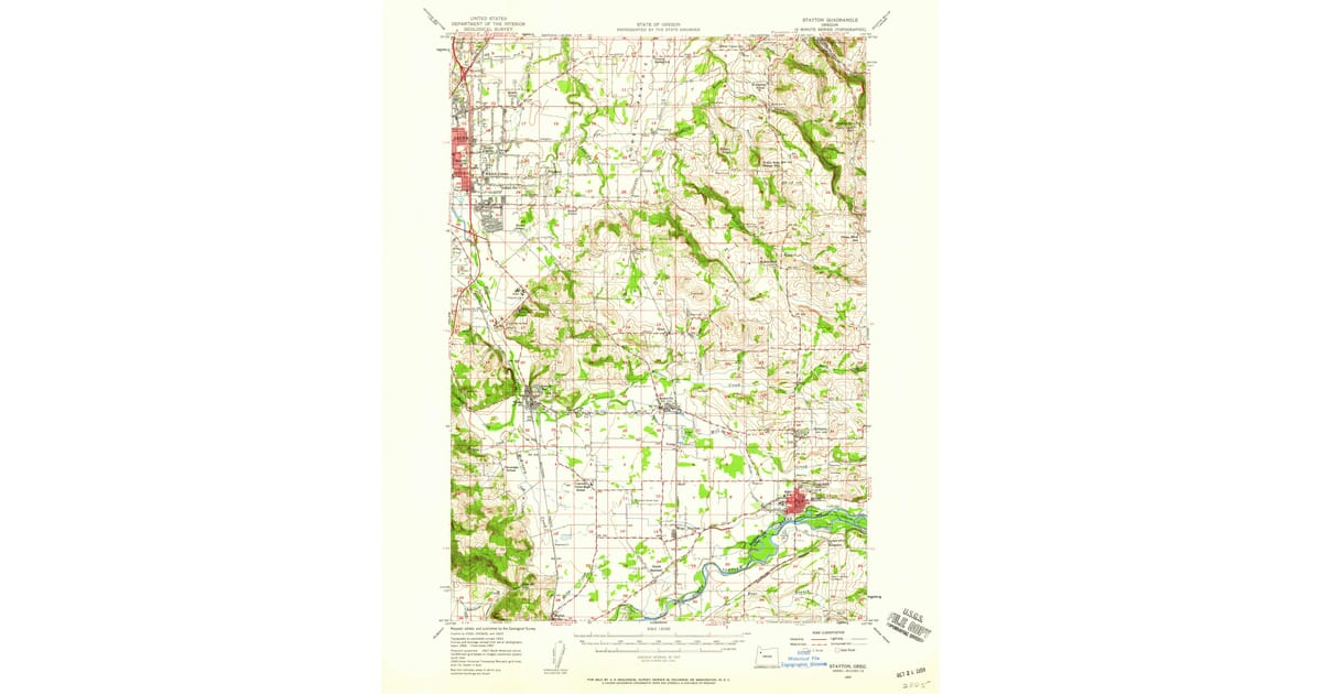 1957 Map of Stayton, OR — High-Res | Pastmaps