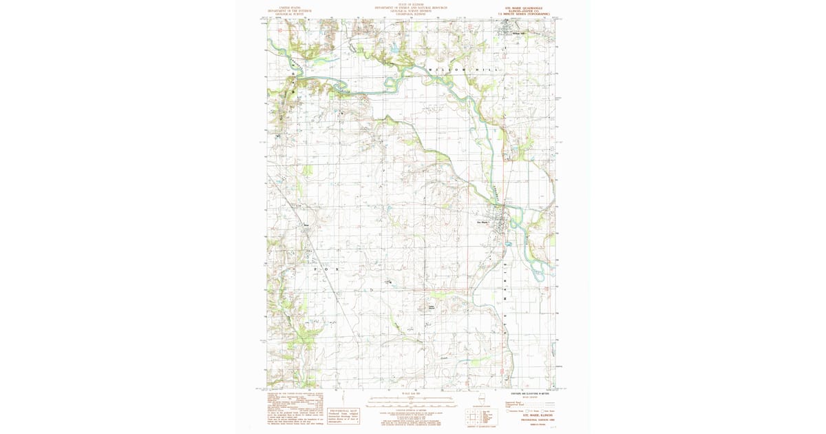 1985 Map of Ste Marie, Jasper County, IL — High-Res | Pastmaps