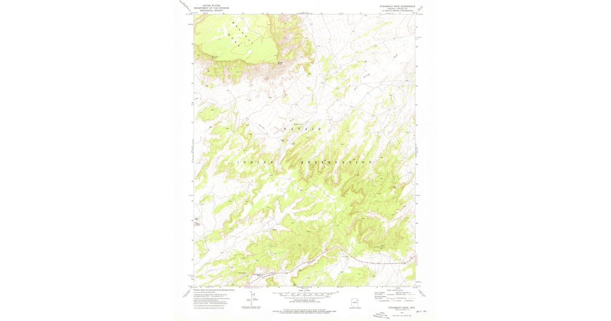 1972 Map of Steamboat Rock, Apache County, AZ — High-Res | Pastmaps