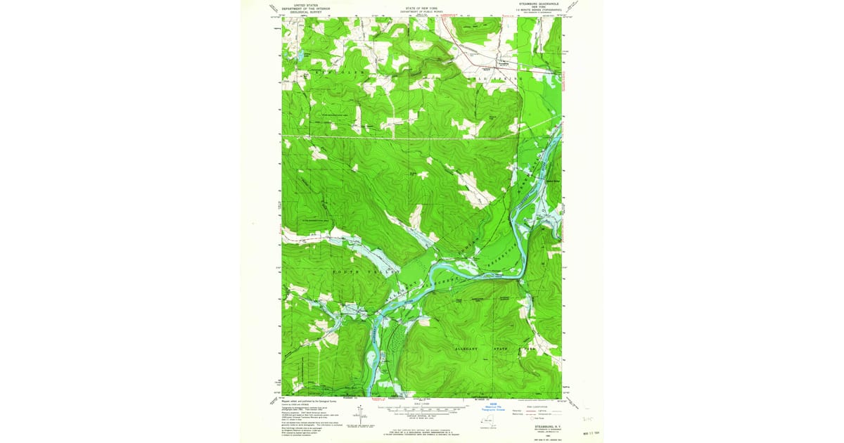 1962 Map of Steamburg, Cattaraugus County, NY — High-Res | Pastmaps