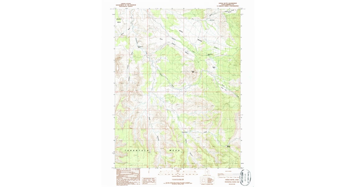 1986 Map of Steele Butte, Garfield County, UT — High-Res | Pastmaps