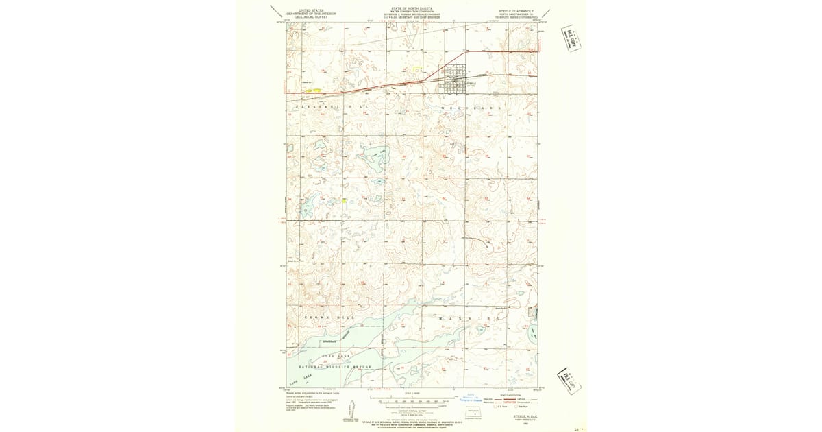 1952 Map of Steele, ND — High-Res | Pastmaps