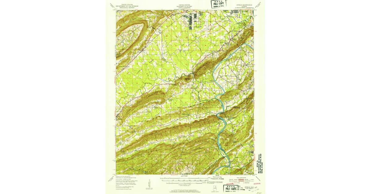 1947 Map of Steele, AL — High-Res | Pastmaps