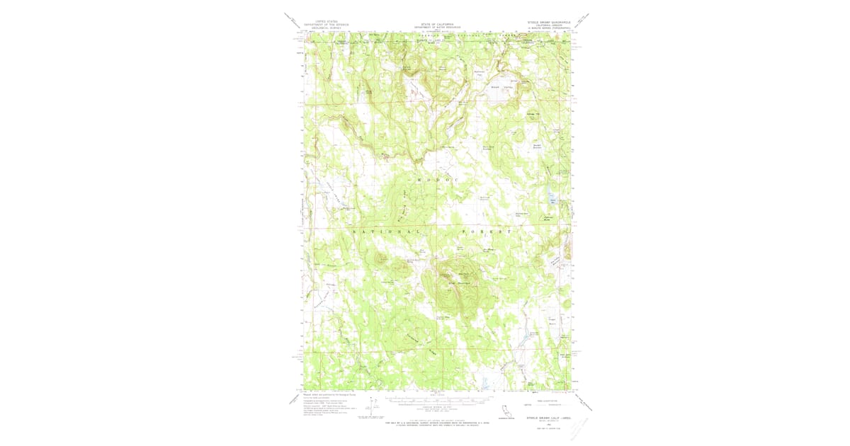 1962 Map of Steele Swamp, Modoc County, CA — High-Res, 1973 Print ...