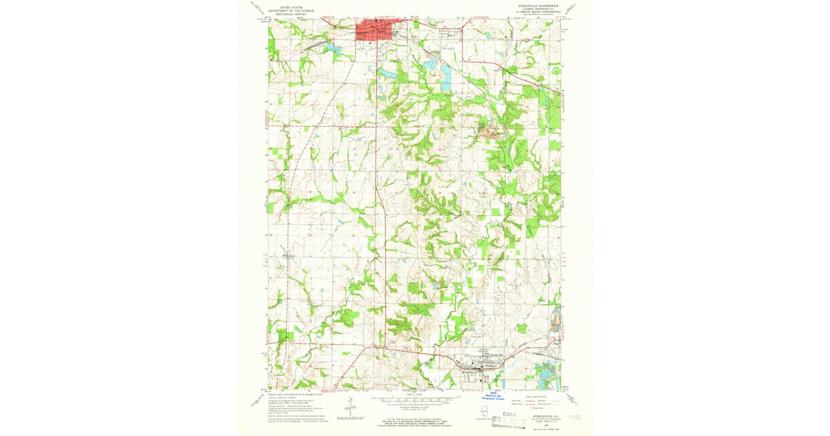 1965 Map of Steeleville, IL — High-Res | Pastmaps