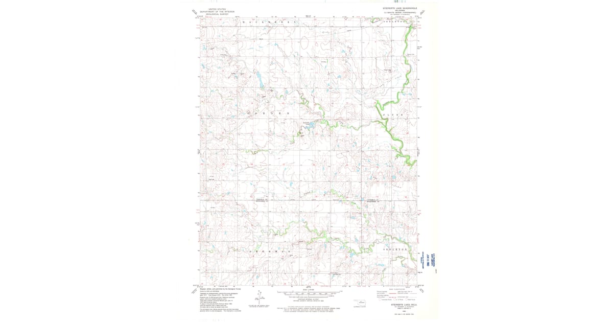 1982 Map of Steinerts Lake, Garfield County, OK — High-Res | Pastmaps