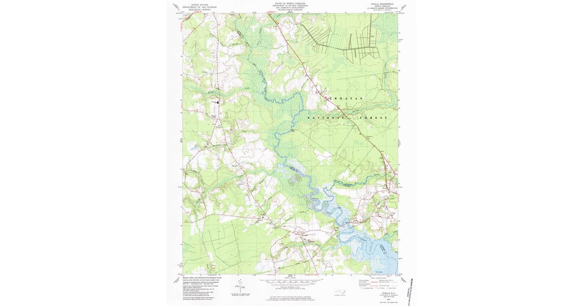 1984 Map of Stella, Onslow County, NC — High-Res | Pastmaps