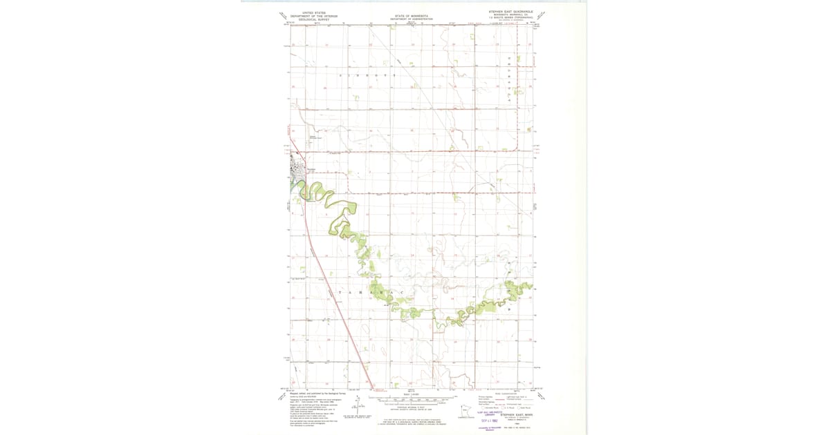1982 Map of Stephen East, Marshall County, MN — High-Res | Pastmaps