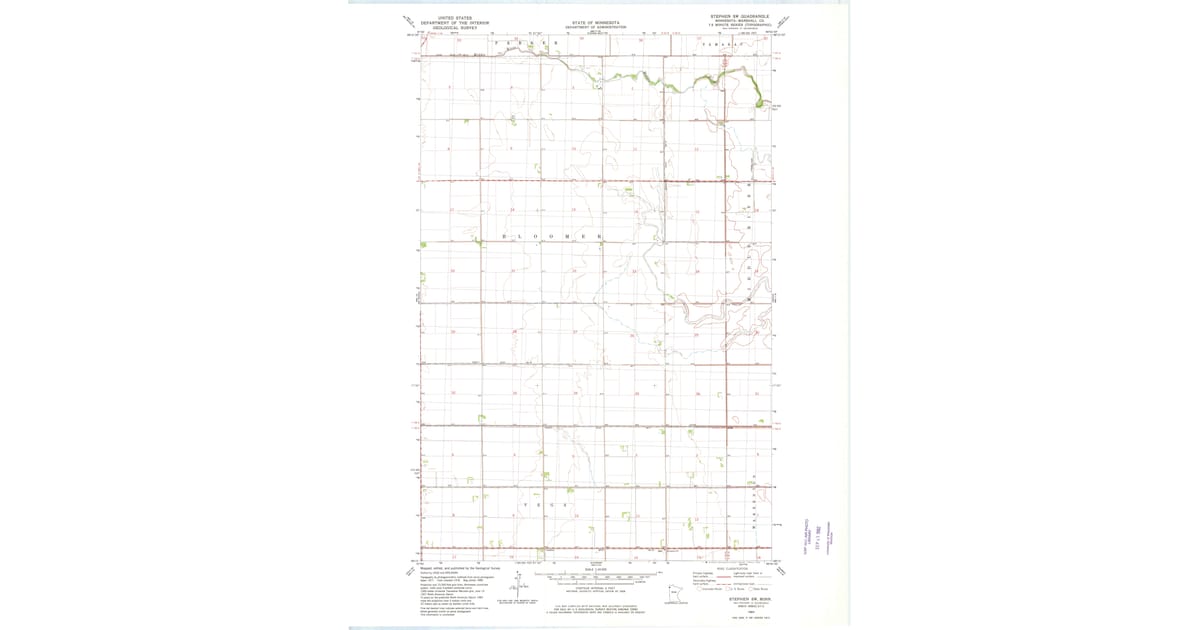 1982 Map of Stephen SW, Marshall County, MN — High-Res | Pastmaps