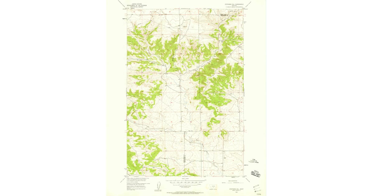 1955 Map of Stephens Hill, Sweet Grass County, MT — High-Res | Pastmaps