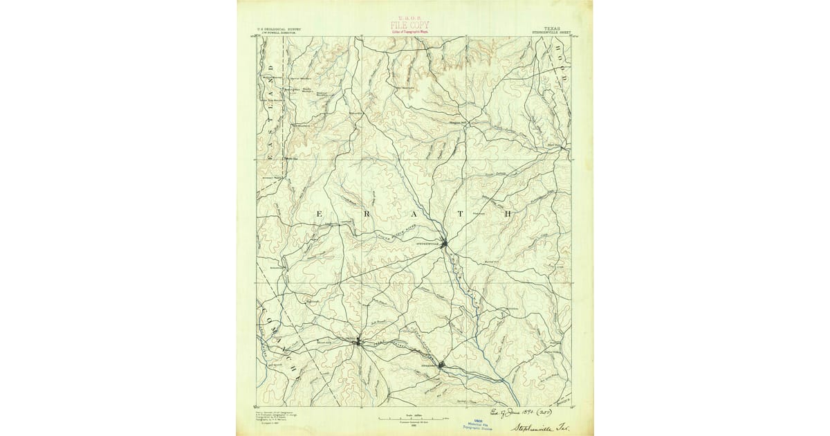 1890 Map of Stephenville, TX — High-Res | Pastmaps