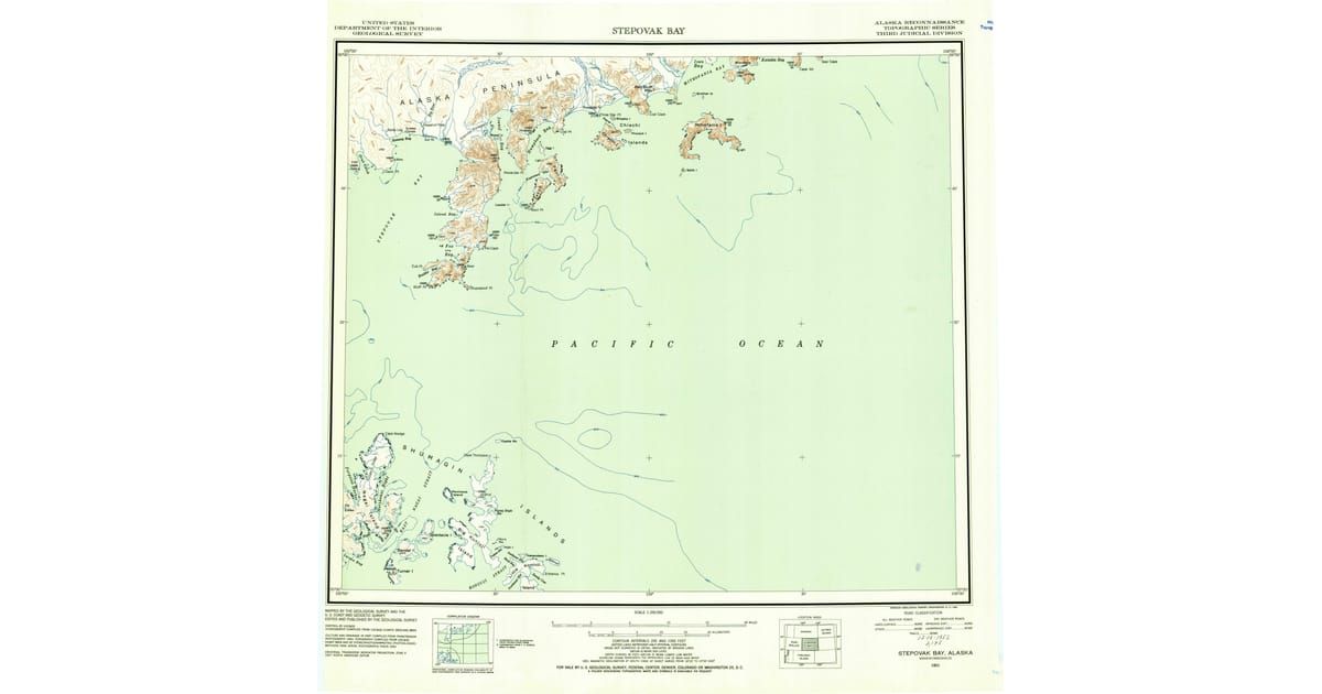 Old Maps of Ivanof Bay, AK for Academic Research | Pastmaps