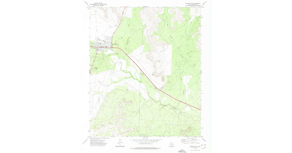 1972 Map of Sterling City, TX — High-Res | Pastmaps