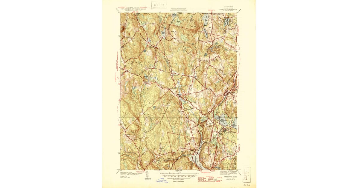 1946 Map of Sterling, Worcester County, MA — High-Res | Pastmaps