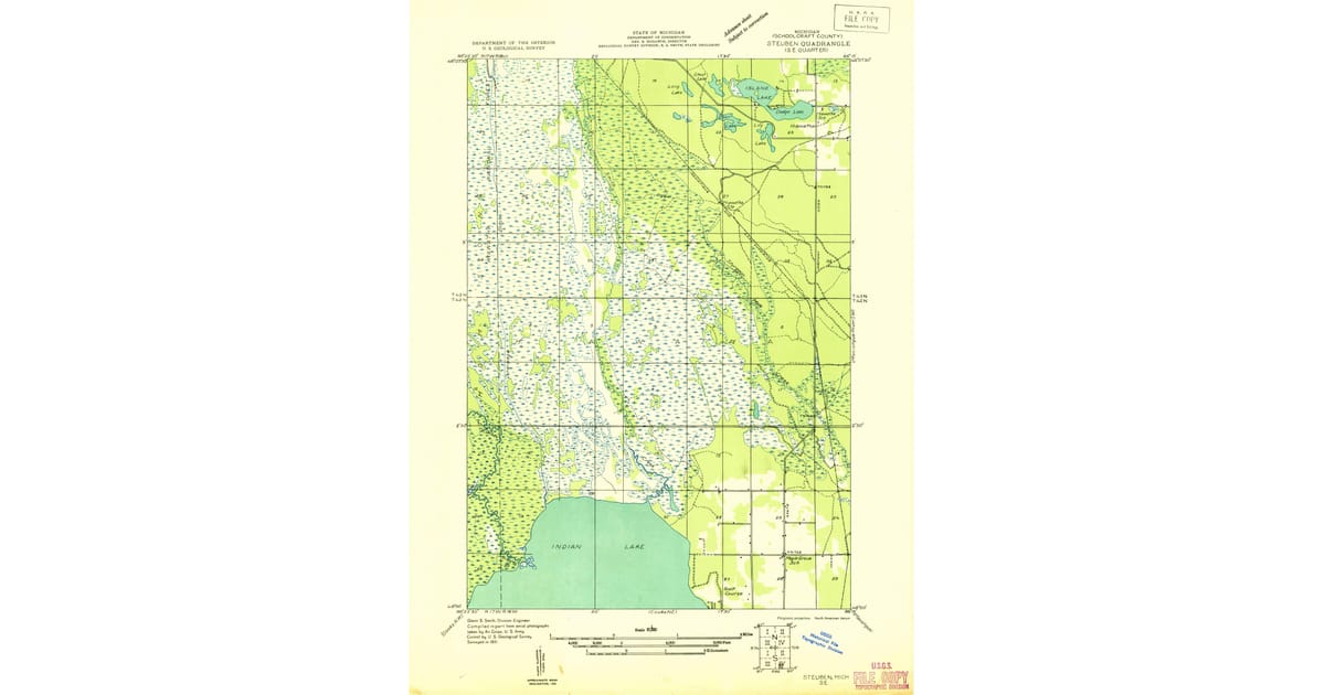 1931 Map of Steuben SE, Schoolcraft County, MI — High-Res | Pastmaps