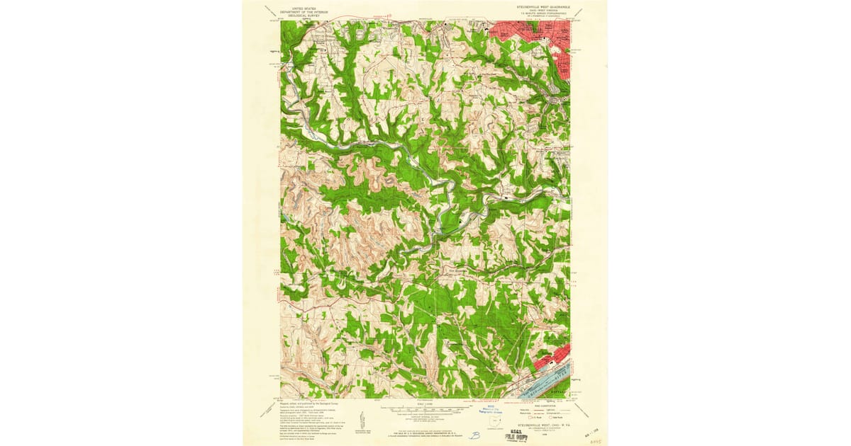 1958 Map of Steubenville West, Jefferson County, OH — High-Res | Pastmaps