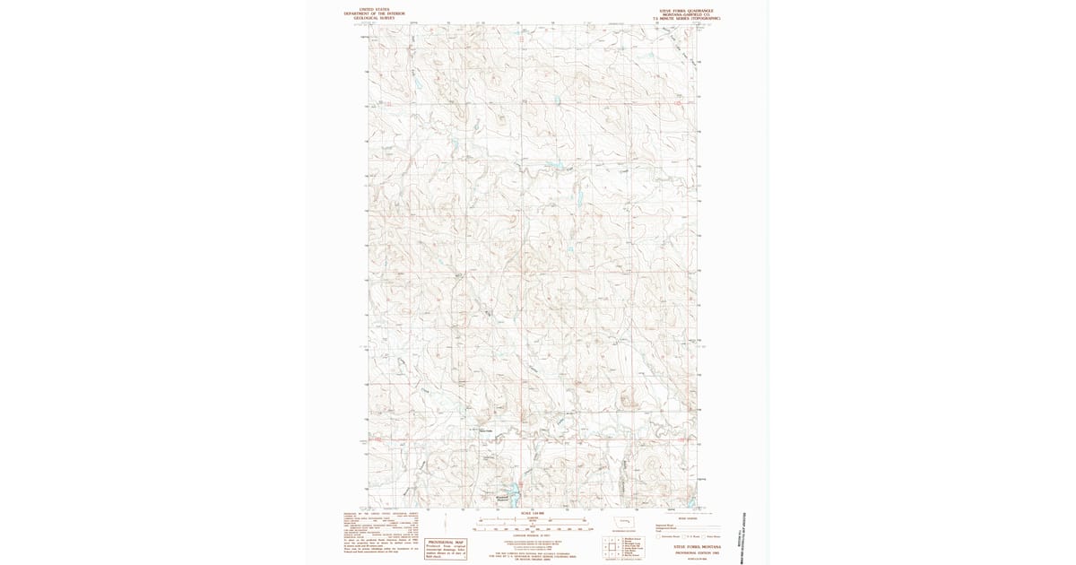 1983 Map of Steve Forks, Garfield County, MT — High-Res | Pastmaps