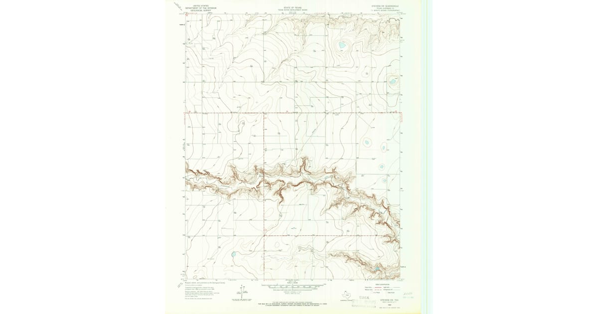 1964 Map of Stevens SW, Sherman County, TX — High-Res | Pastmaps
