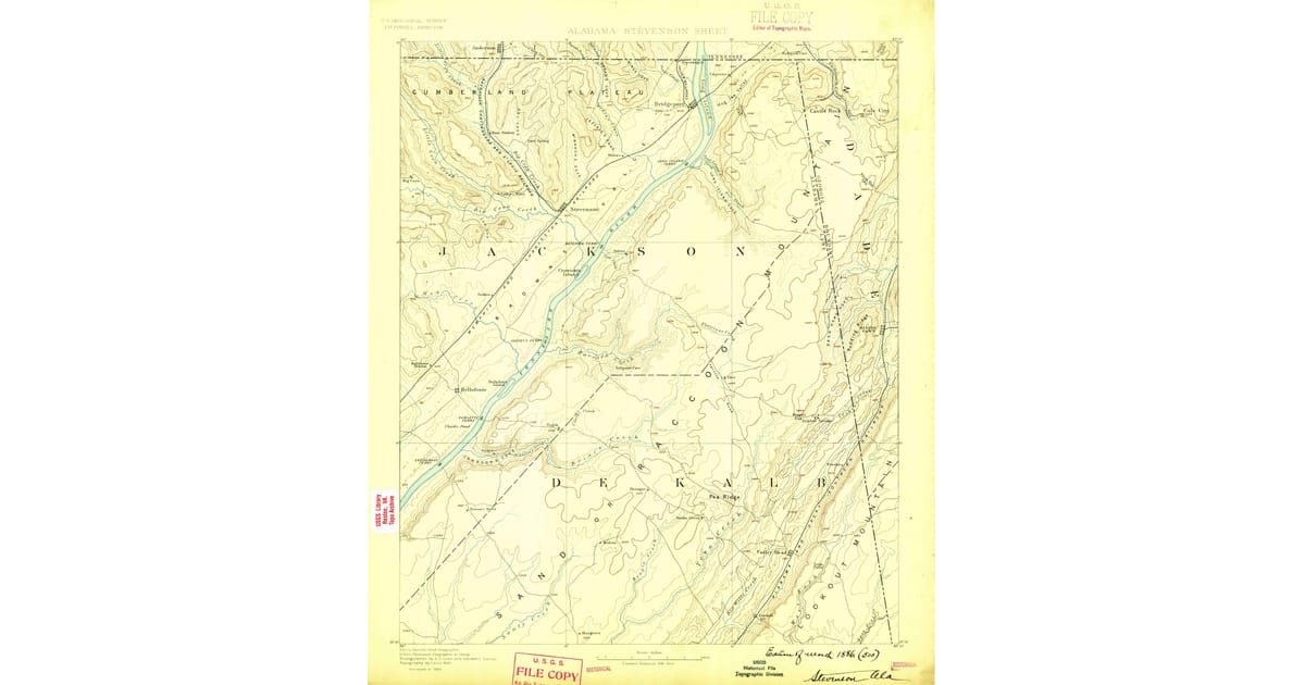 1886 Map of Stevenson, AL — High-Res | Pastmaps