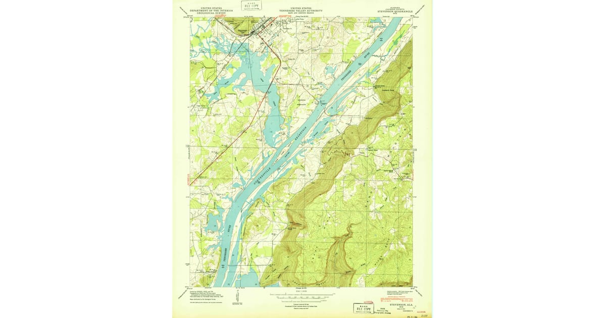 1950 Map of Stevenson, AL — High-Res | Pastmaps
