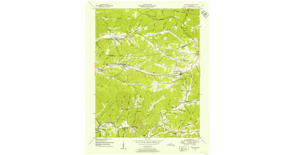 1950 Map of Stewart, Houston County, TN — High-Res | Pastmaps