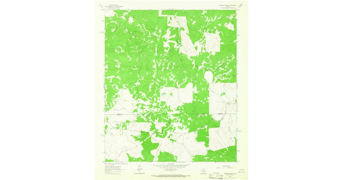 1962 Map of Stewart Ranch, Sutton County, TX — High-Res | Pastmaps