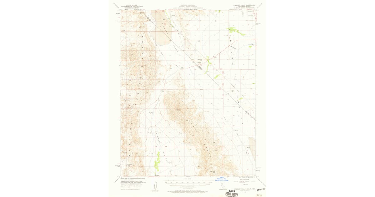 1958 Map of Stewart Valley, Inyo County, CA — High-Res | Pastmaps